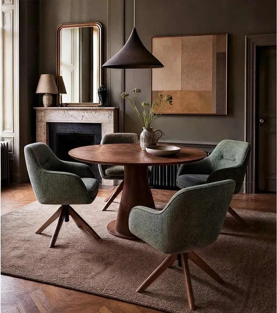 Zelená čalouněná jídelní křesla v sadě 2 ks Avola – Unique Furniture