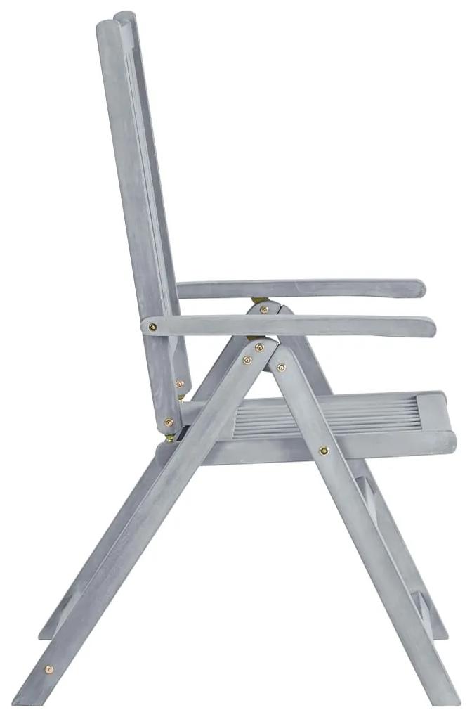 Zahradní polohovací židle s poduškami 8 ks šedé akáciové dřevo,  3075144