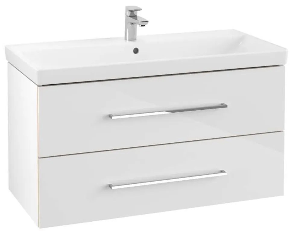 Villeroy & Boch Avento - Umyvadlová skříňka, 98x51x45 cm, 2 zásuvky, Crystal White A89200B4