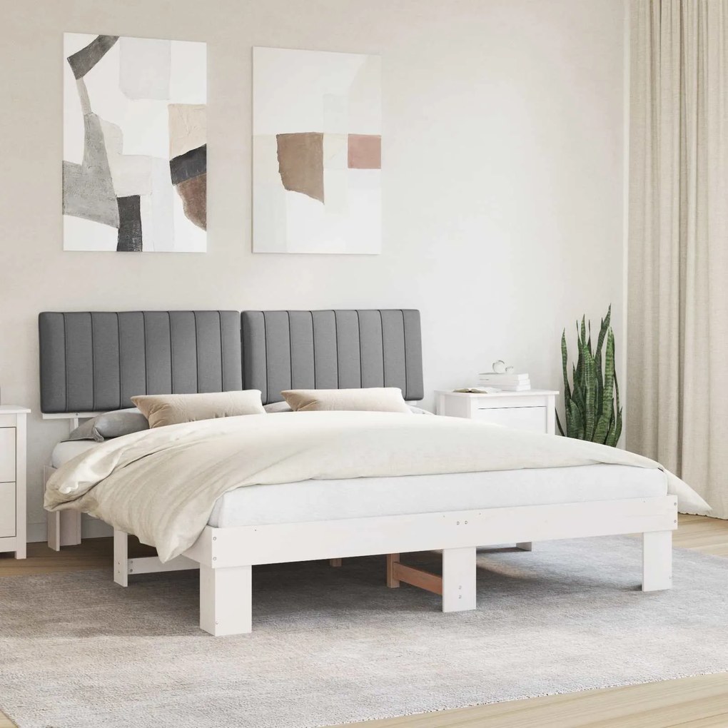 Rám postele s čalouněným čelem s čelo Světle šedá 180 x 200 cm 3398103