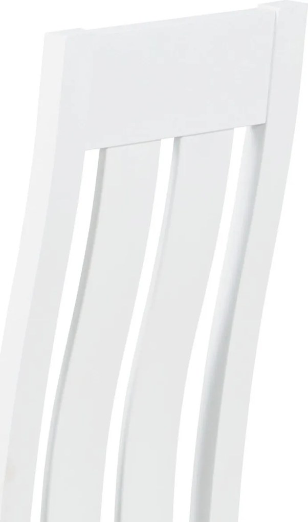 Autronic Dřevěná jídelní židle BC-2602 WT, bílá/potah hnědý