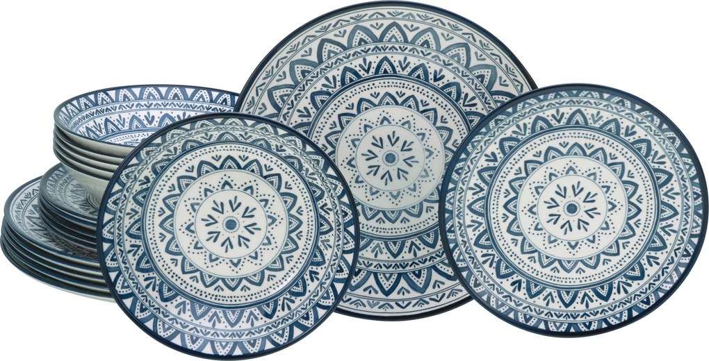 XXXLutz JÍDELNÍ SOUPRAVA Mexico Blue 18dílné Creatable - Online Only nádobí - 007768059401