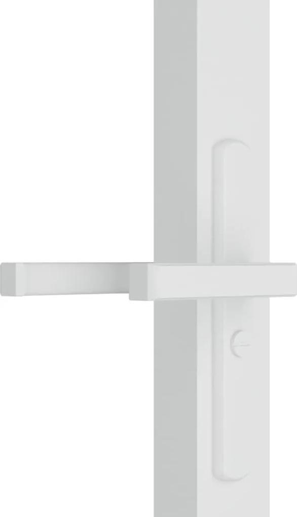 vidaXL Interiérové dveře 76 x 201,5 cm bílé ESG sklo a hliník [350568] Barva: Bílá a mléčná