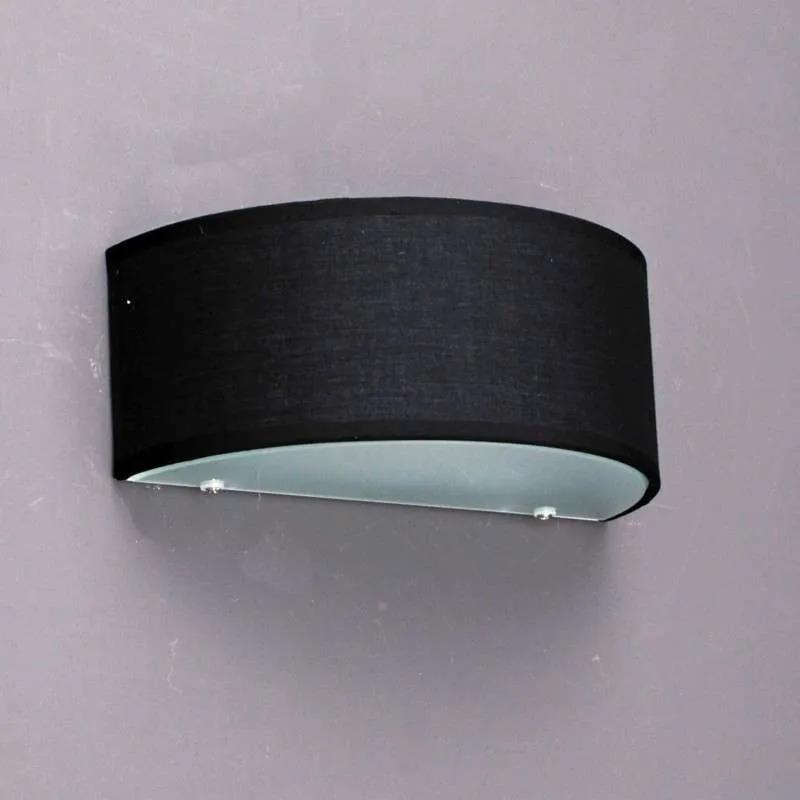 Venkovská nástěnná lampa půlkulatá černá - buben