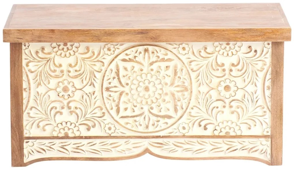 furniture-nabytek.cz - Masivní truhlice Delmar z mangového dřeva, hnědá – 88×88×44 cm