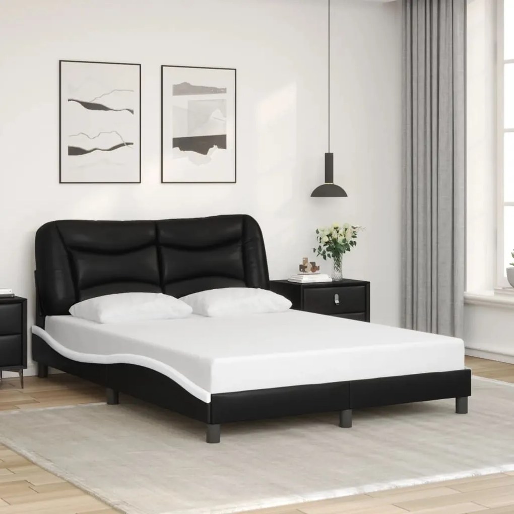 Rám postele s LED bez matrace Hvar černý a bílý 120x200 cm 3213925