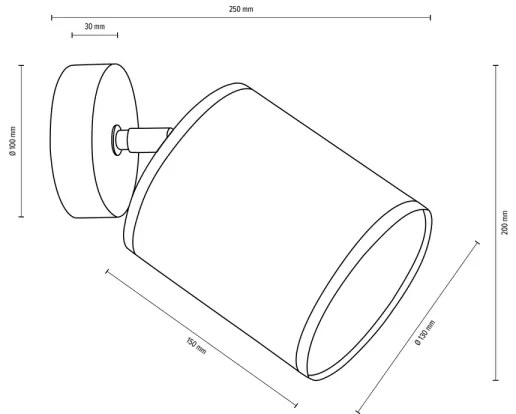 Spot-Light 66791174 - Nástěnné bodové svítidlo BOHO 1xE27/25W/230V dub