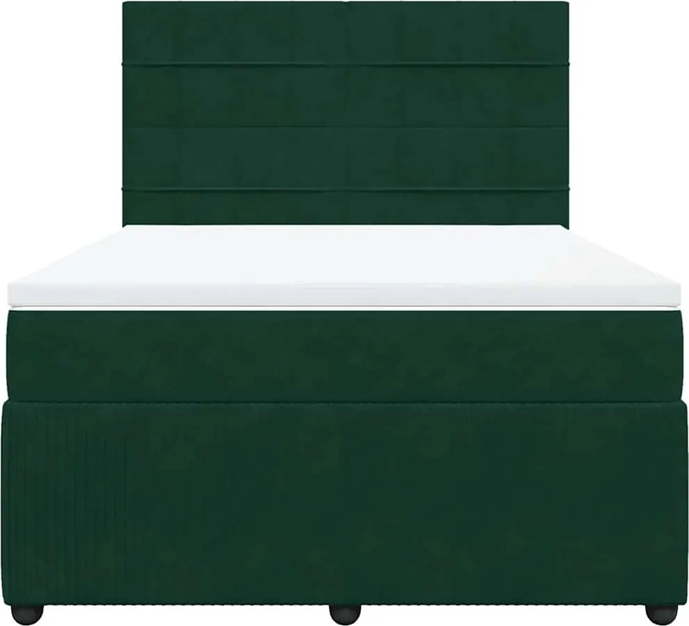 Box spring postel s matrací tmavě zelená 140x190 cm samet 3294637