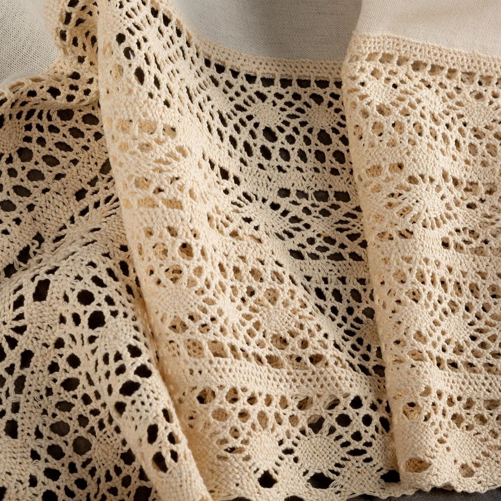 KRÁTKÁ ZÁCLONA NA POUTKÁCH MADDELINE 150X35 CM SVĚTLEBÉŽOVÁ