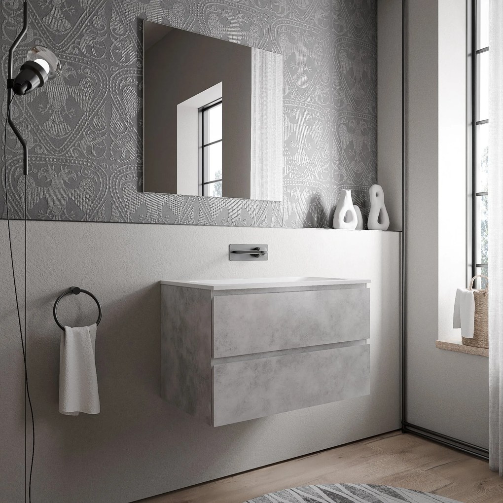 Koupelnová skříňka AVA 80 cm s umyvadlem z minerálního odlitku BRUXELLES