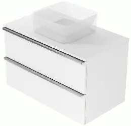 Cersanit - VIRGO závěsná skříňka pod umyvadlo s deskou 80cm, šedá-černá, S522-031