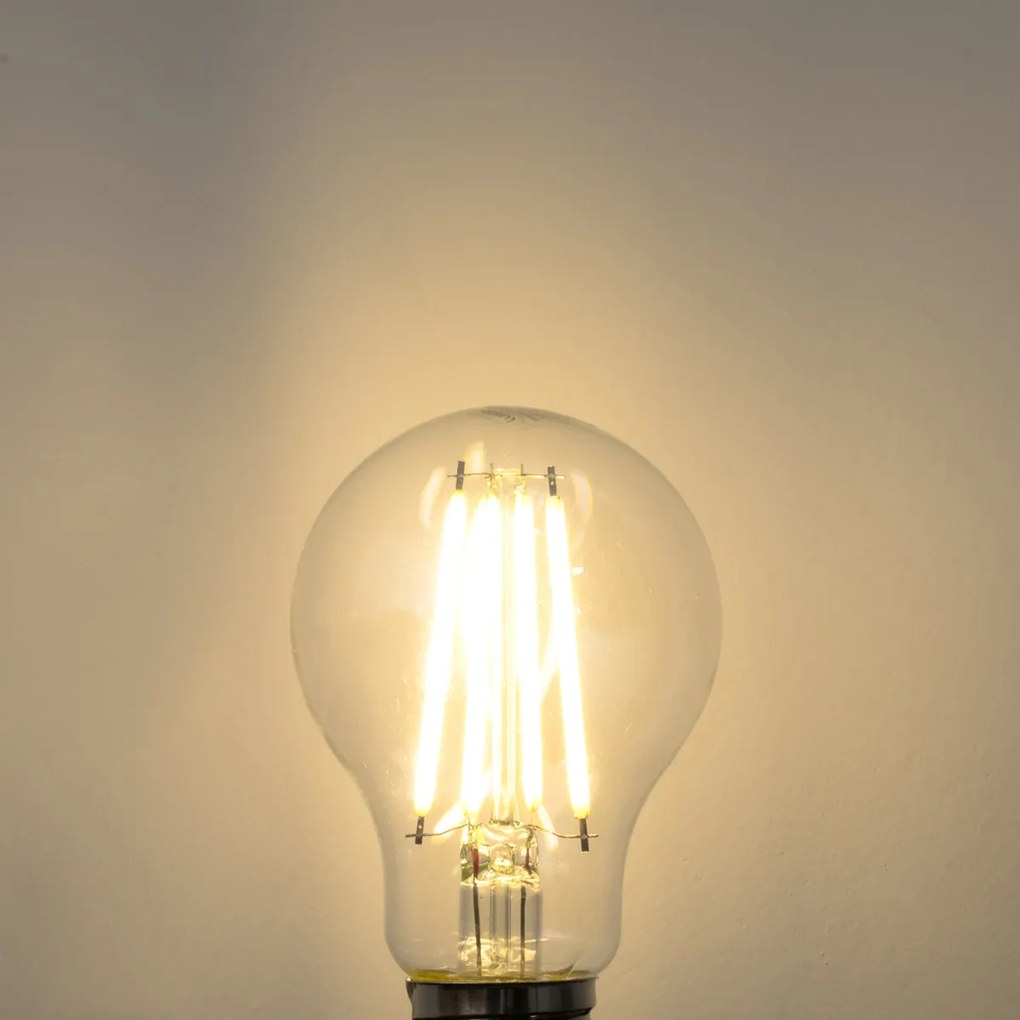 Sada 5 stmívatelných LED žárovek E27 A60 čirých 7,2W 1521lm 3000K