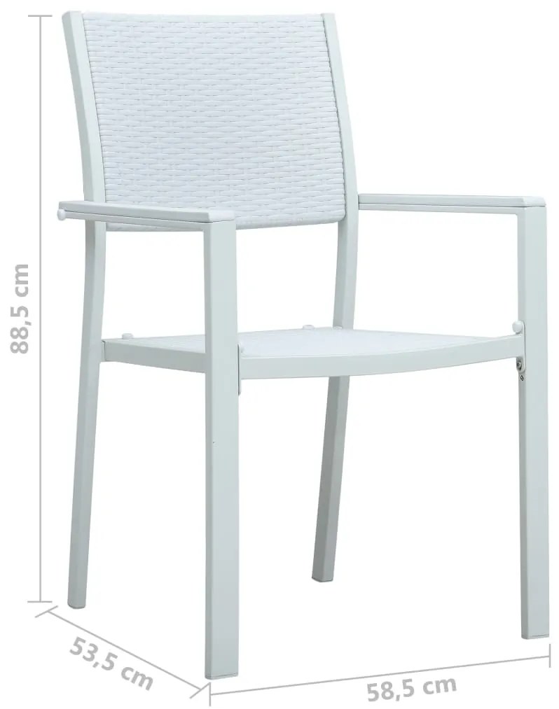 Zahradní židle 4 ks bílé plast ratanový vzhled - Default Title