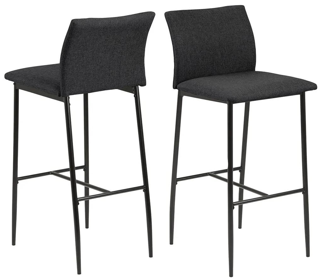 ACTONA Sada 2 ks − Barová židle Demina − šedá 100,5 × 41,5 × 50 cm