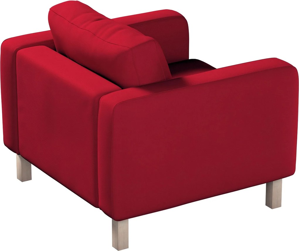 Potah na křeslo IKEA Karlstad, krátký barva červená látka pletený vzor