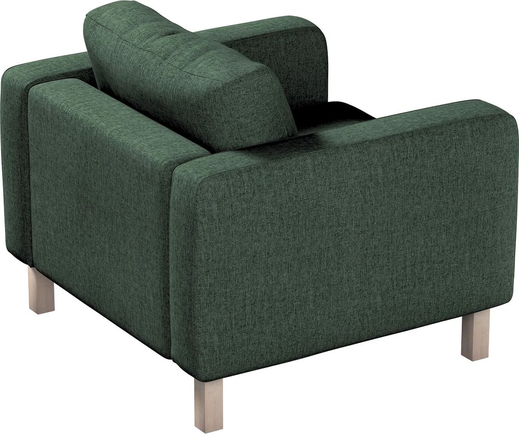Potah na křeslo IKEA Karlstad, krátký barva zelená látka pletený vzor