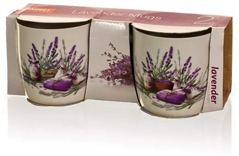 BANQUET Sada keramických hrnků LAVENDER 360 ml, 2 ks 60JG007