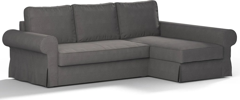 Potah na pohovku IKEA Backabro rozkládací se šezlongem barva šedá látka pletený vzor