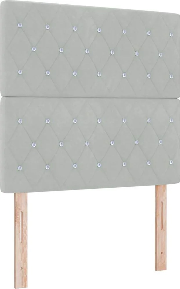 Postel s boxspringem s čelo Světle šedá 120 x 200 cm samet 3344861
