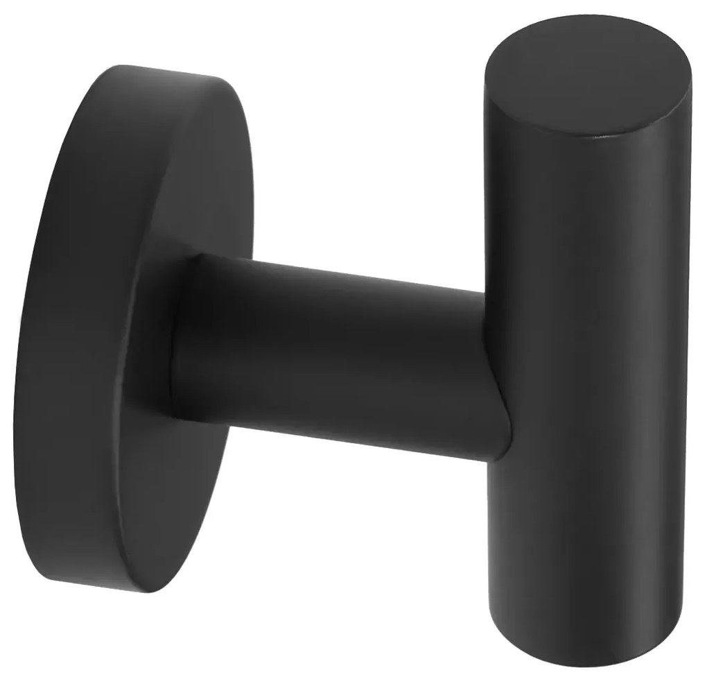 Tutumi - Nástěnný háček na ručník - černá - 5x6,5 cm