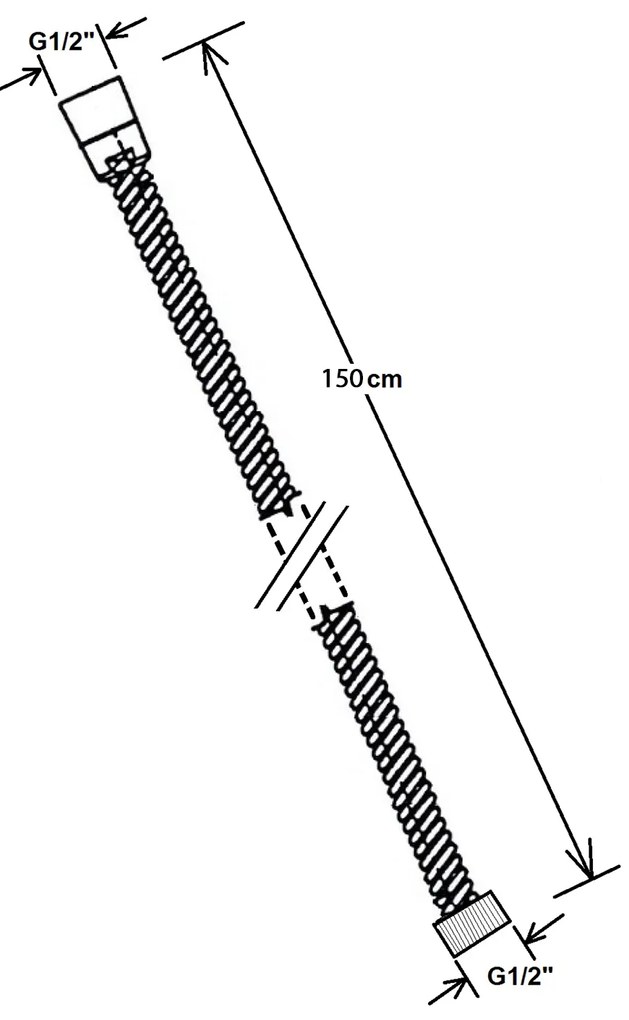 Sapho, POWERFLEX Sprchová hadice 150cm, bílá mat, FLE10BI