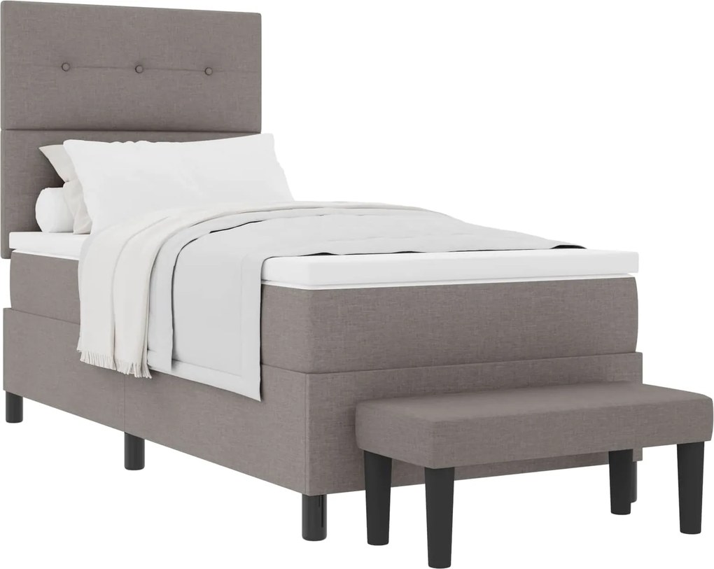 Postel s boxspringem s čelo Taupe 100 x 200 cm textil 3344048