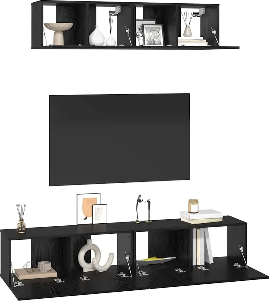 Sestava TV skříněk 4 ks Černý dub Kompozitní dřevo 3393361