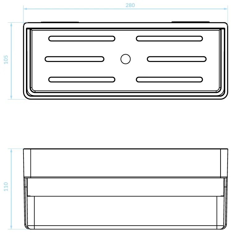 Kuchinox APO, nástěnná polička 280x105x110 mm, bílá matná, LAV-AKA_602T