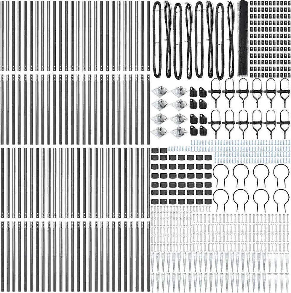 Hexagonální plot s podpěrou 100 x 1,2 m Ocel potažená PVC Šedá 3353311