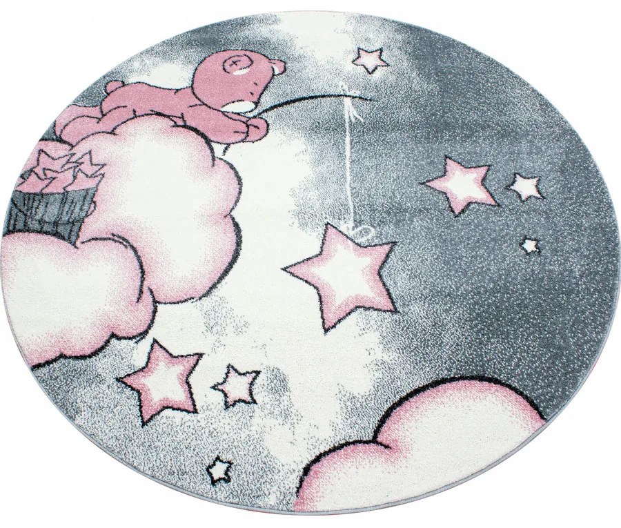 Hans Home | Dětský kusový koberec Kids 580 pink kruh - 120x120 (průměr) kruh