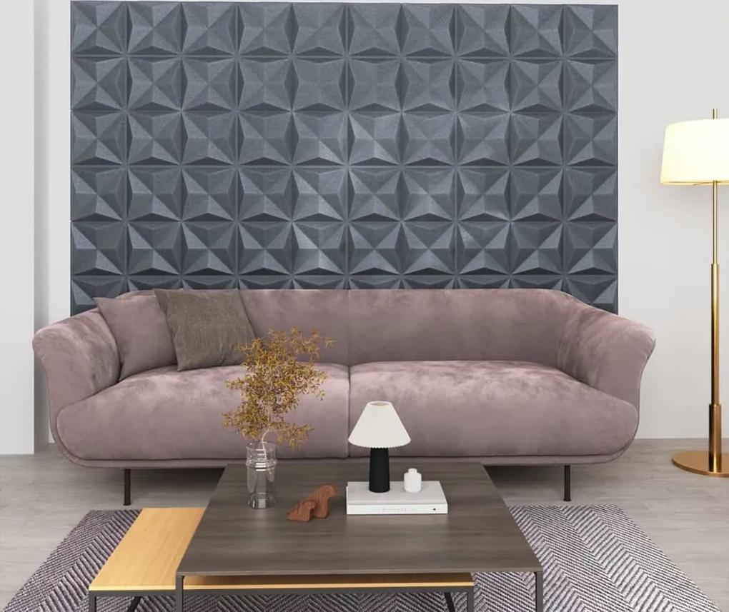 vidaXL Nástěnné panely 48 ks 50 x 50 cm XPS 12 m² ametyst [356942] Barva: Origami černá