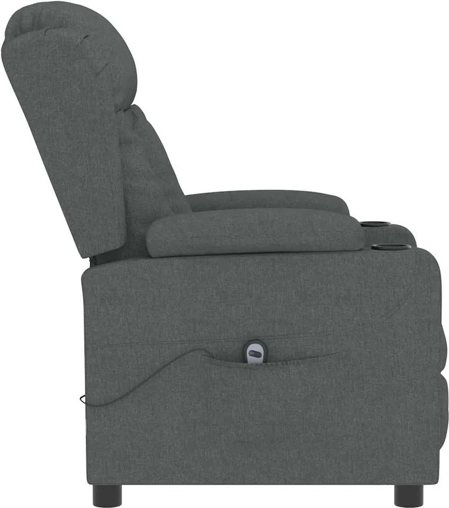 Elektrické polohovací křeslo tmavě šedé textil 3098778