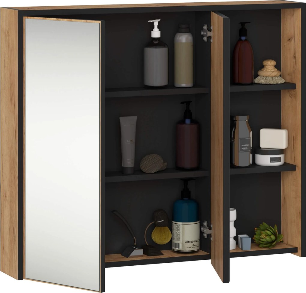 Závěsná koupelnová skříňka se zrcadlem VAMI 90 cm - výběr z 6 provedení