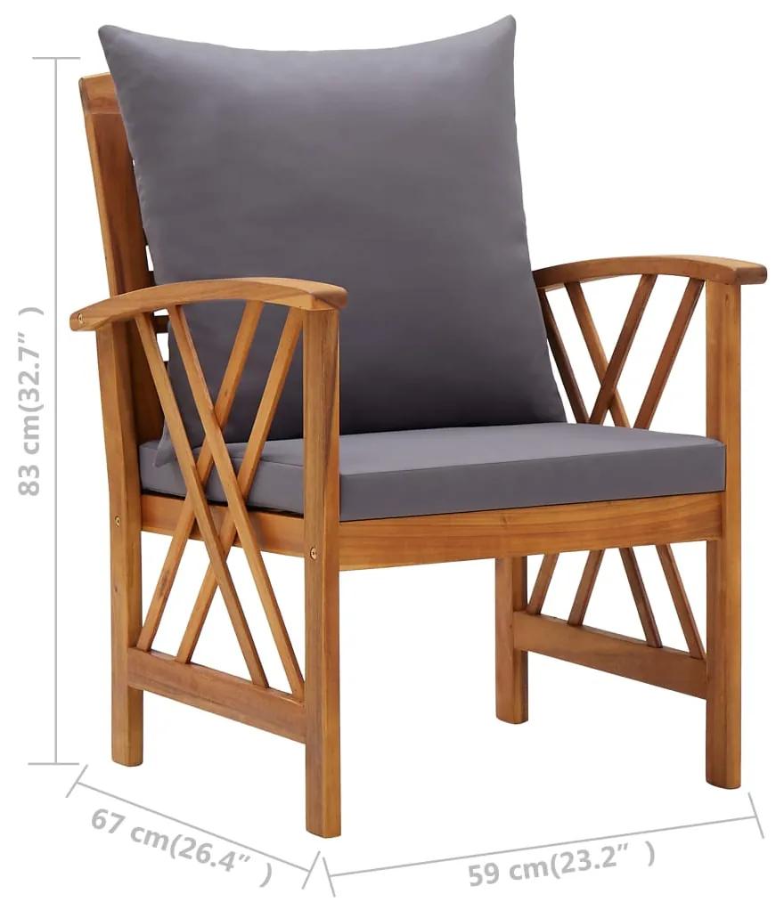 Zahradní židle s poduškami 2 ks masivní akáciové dřevo - Default Title
