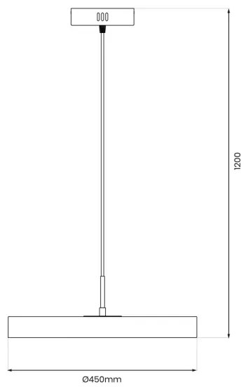 LED Lustr na lanku DISC LED/38W/230V pr. 45 cm černá