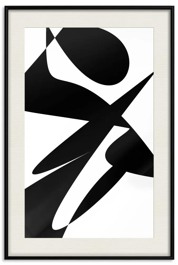 Plakát Kontrast - černobílá moderní abstrakce s geometrickými tvary