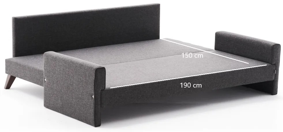 Hanah Home Rozkládací pohovka BELLA antracit 208 cm 825BLC2575