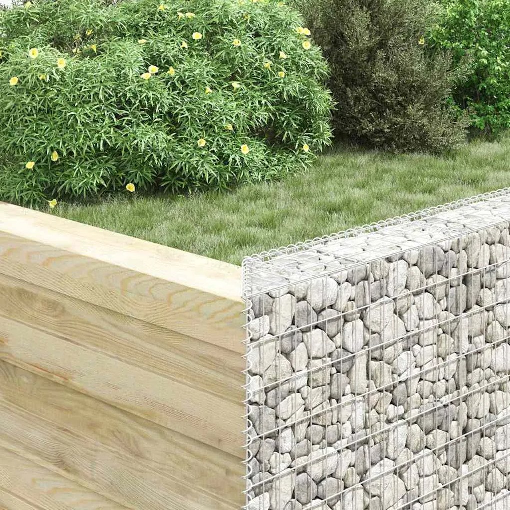 Gabionový vyvýšený záhon trapéz pozinkovaná ocel 150x20x100 cm 145654