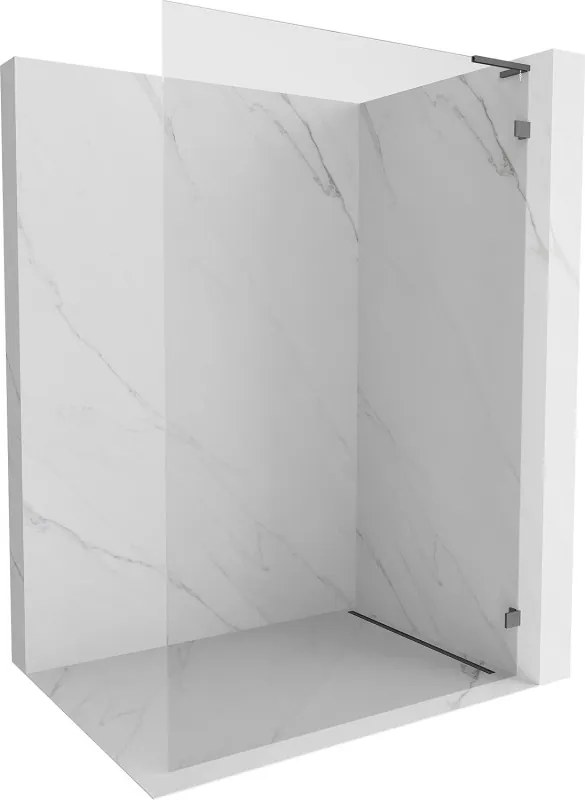 Mexen Lunar L, sprchová stěna pravá 50 x 200 cm, 8mm čiré sklo, broušený grafit profil, 830L-050-000-66-00-P
