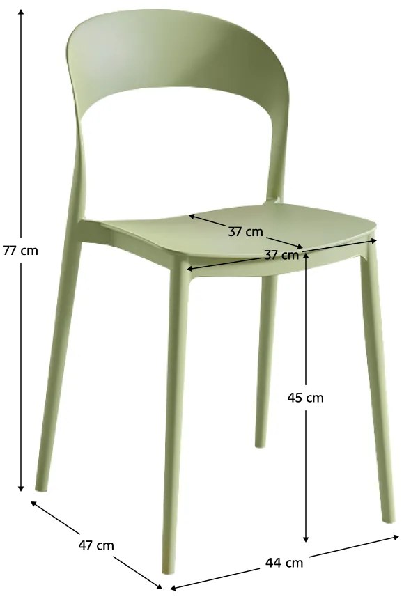 Kondela Stohovatelná židle, zelená, RADANA NEW