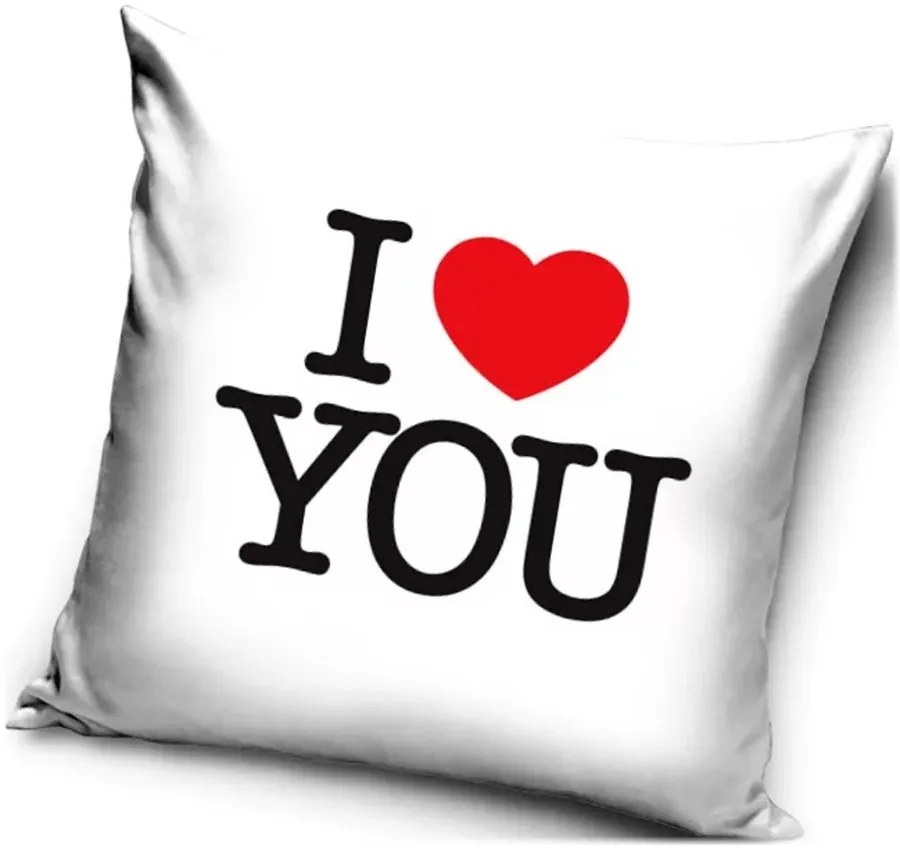 Dekorační polštář s motivem "I Love You" - 40 x 40 cm