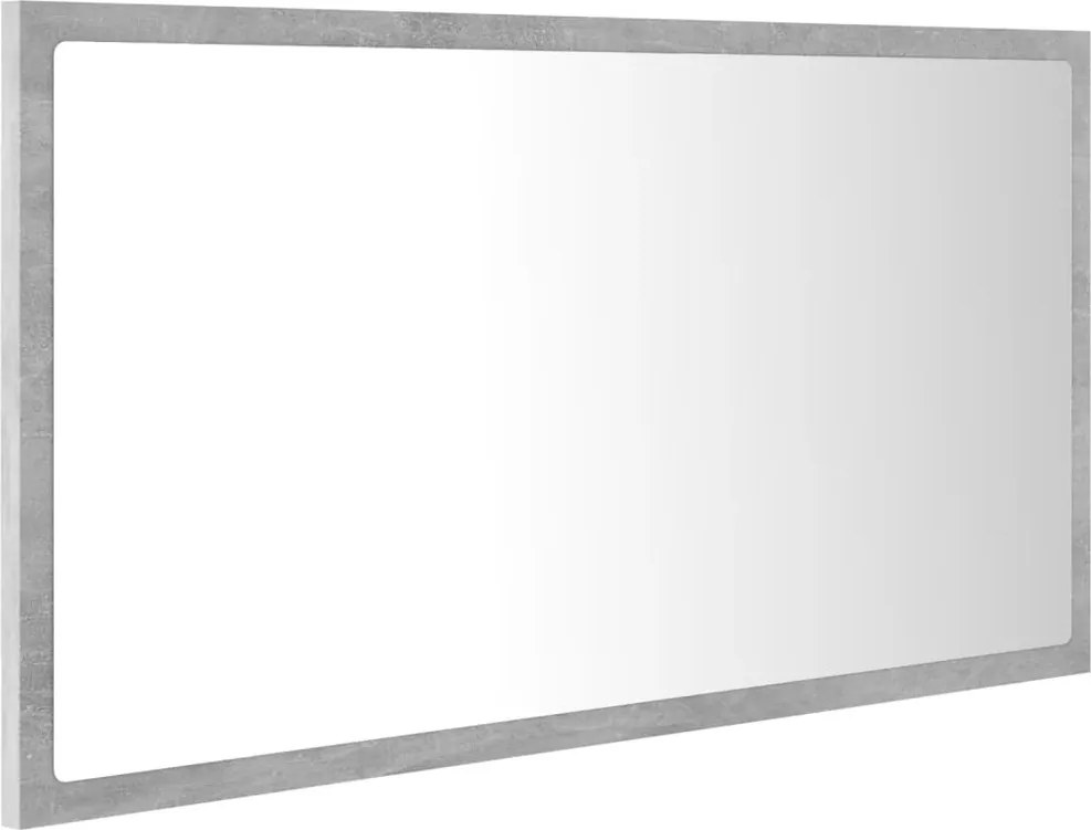 vidaXL LED koupelnové zrcadlo 80 x 8,5 x 37 cm akrylové [804928] Barva: šedá s vysokým leskem