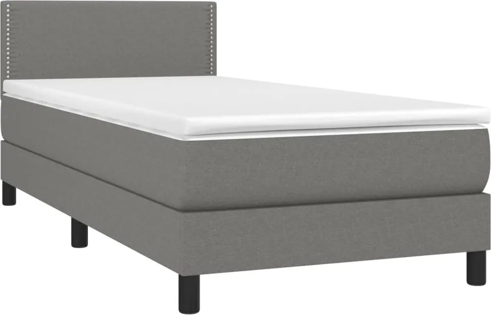 Box spring postel s matrací tmavě šedá 80 x 200 cm textil 3139930