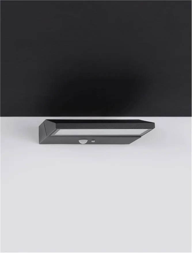 NV 9492510 AKCE - Venkovní nástěnné svítidlo JIGRA antracitový hliník a čiré sklo LED 2W 3000K 3.7V 100st. IP65 solární s pohybovým čidlem - NOVA LUCE