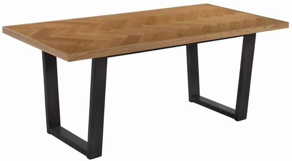 Jídelní stůl PARKET 180x90 cm, dýha ořech, podnož černé dřevo
