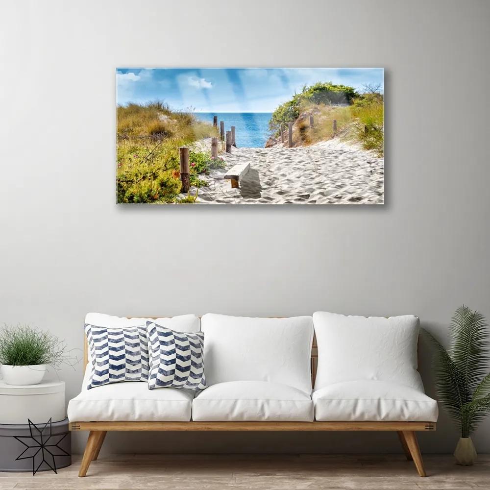 Obraz na skle Stezka Krajina 120x60 cm