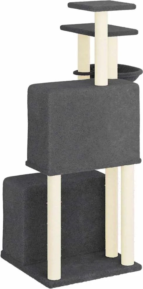 Škrabadlo pro kočky se sisalovými sloupky tmavě šedé 122 cm 172054