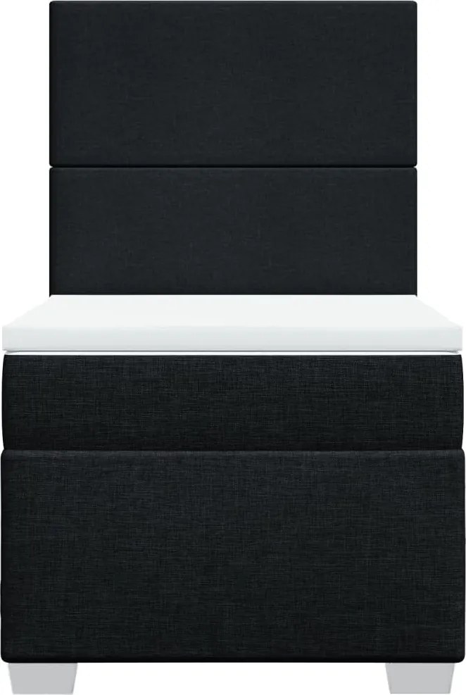 Box spring postel s matrací černá 90x200 cm textil 3292666