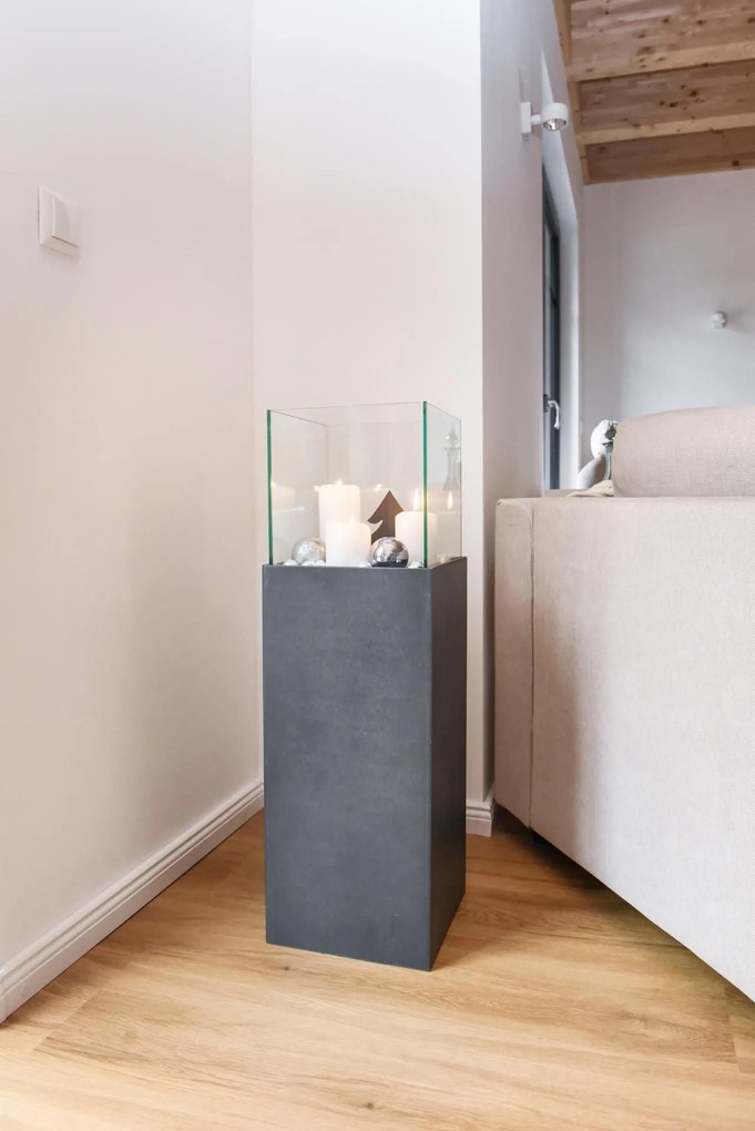 Dekorační sloup/svícen CANDELA, vláknocement, výška 80 cm, antracit