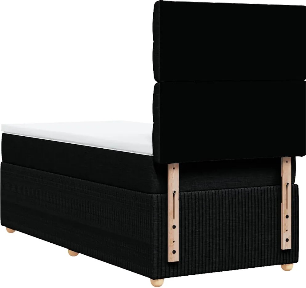 Box spring postel s matrací černá 80 x 200 cm textil 3291892